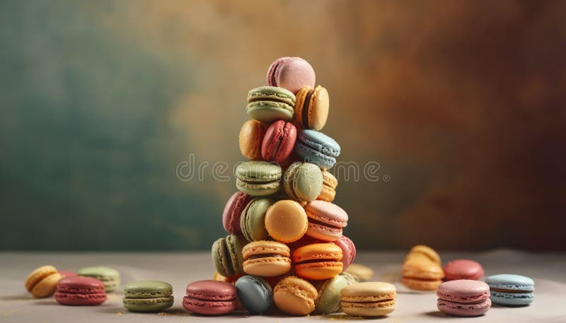 A Gourmet Macaroon Stack, Multi Colored and Indulgent, Baked To ...