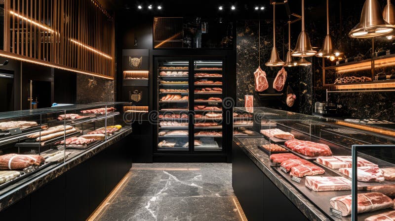 Gourmet Meat Haven: Luxury Butchery. Stock Illustration - Illustration ...