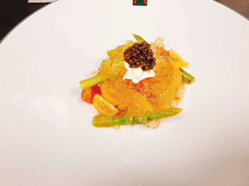Gourmet Menu dish editorial stock photo. Image of michelin - 140447068