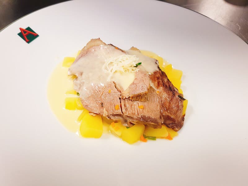 Gourmet Menu dish editorial stock image. Image of dish - 140447399