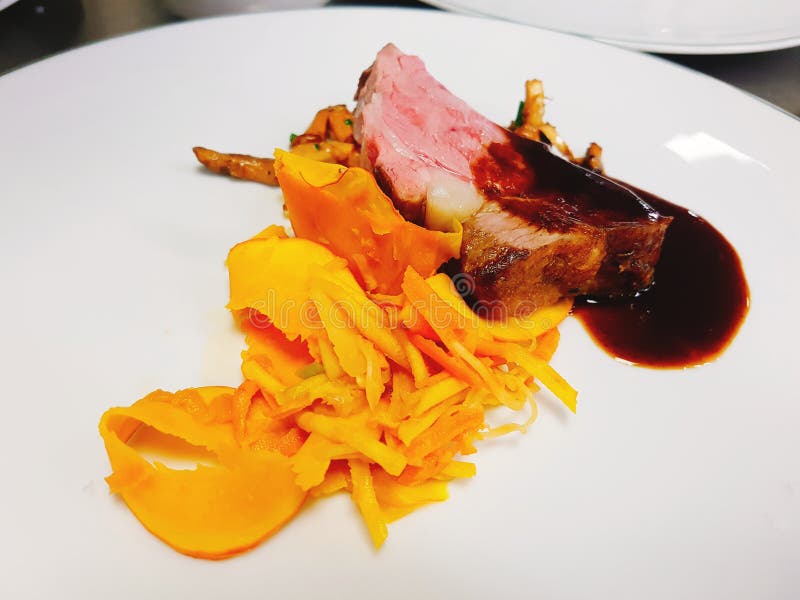 Gourmet Menu VIP dish stock photo. Image of restaurant - 140447734