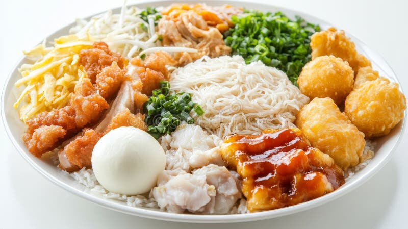 A Gourmet Offering of Pan-seared Salmon, Poached Egg, and Noodles is ...