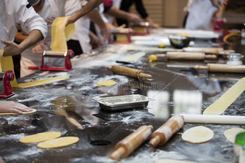 Pasta-making with an Italian Mama in Rome Stock Photo - Image of food ...