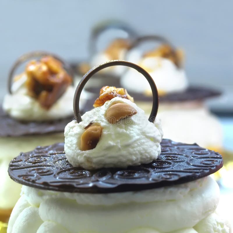 Gourmet pastry stock photo. Image of gold, macro, cream - 14802148