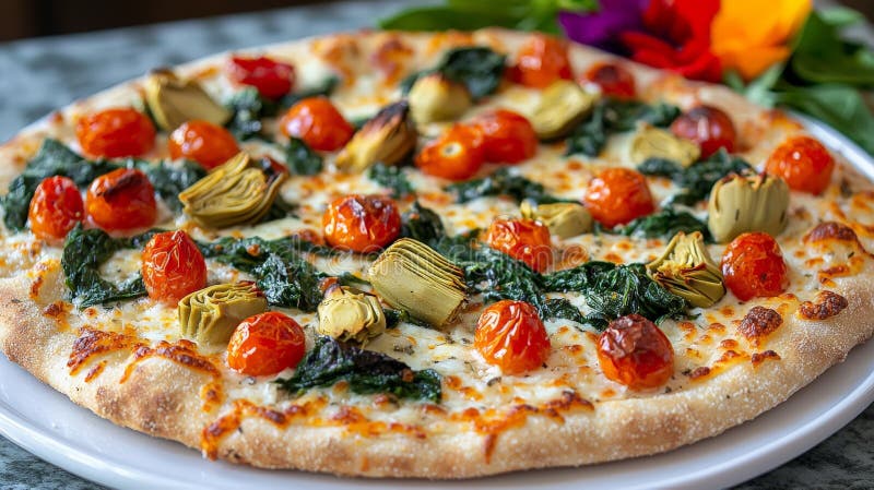 Gourmet Pizza, Fresh Toppings, Restaurant Stock Image - Image of cheese ...