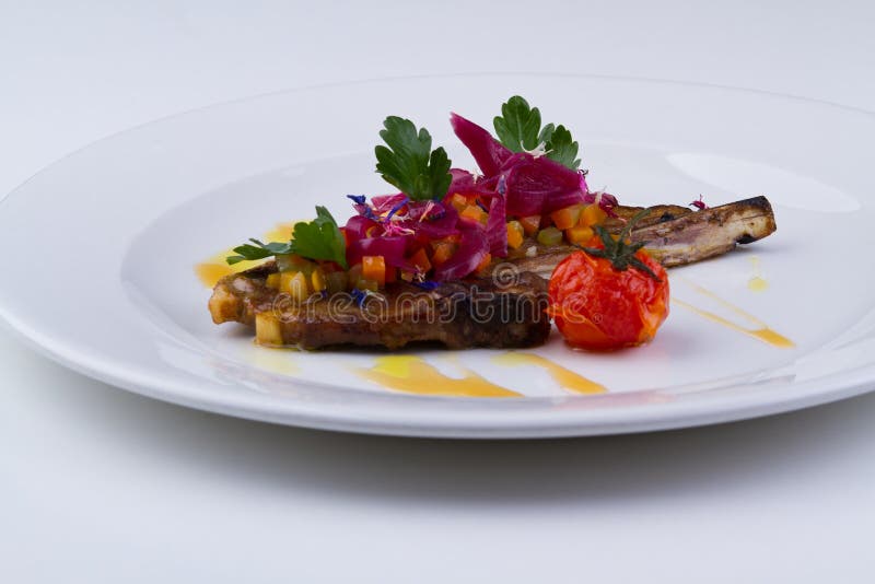 Main Course in Gourmet Style Stock Photo - Image of roasted, portion ...