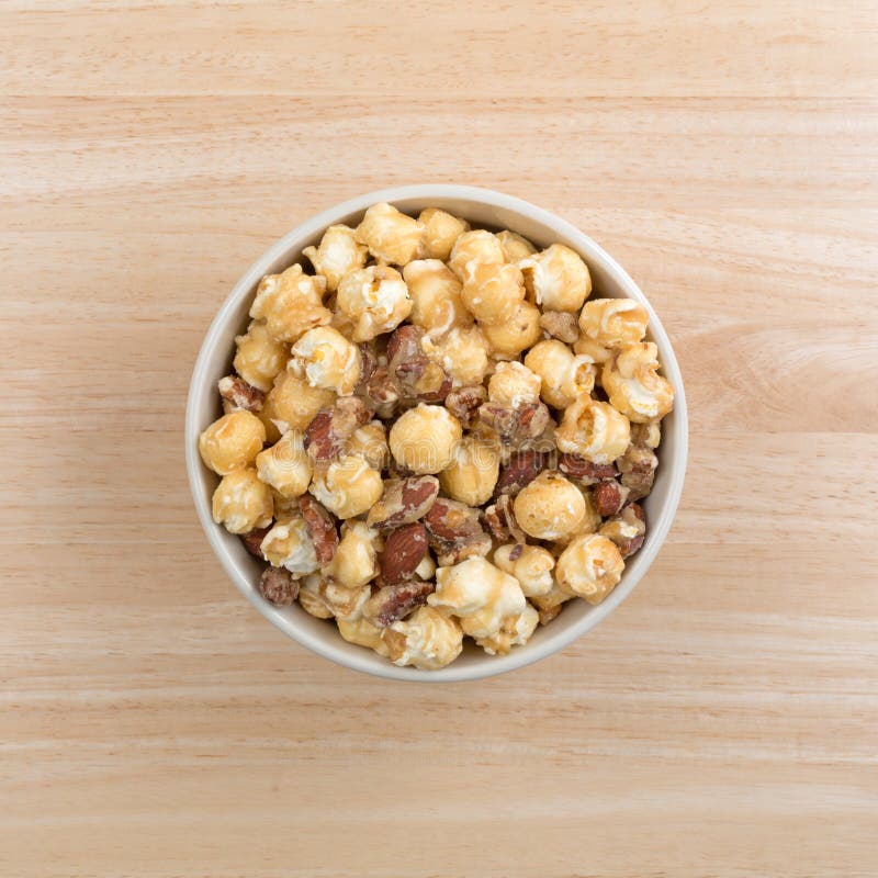 Gourmet Popcorn with Nuts in a Bowl Stock Image - Image of tasty ...