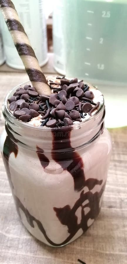Gourmet Protein Chocolate Milkshake Stock Photo - Image of gourmet ...
