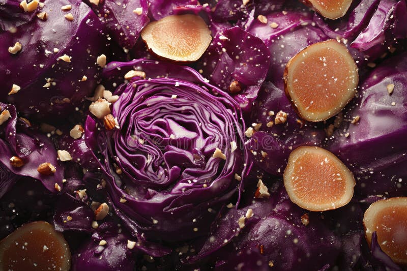 Gourmet Red Cabbage Salad with Fermented Gin and Nuts - Culinary Art ...