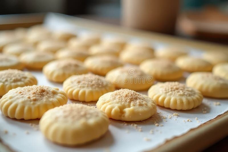 Ricciarelli Cookie Baking Procedure Stock Illustration - Illustration ...