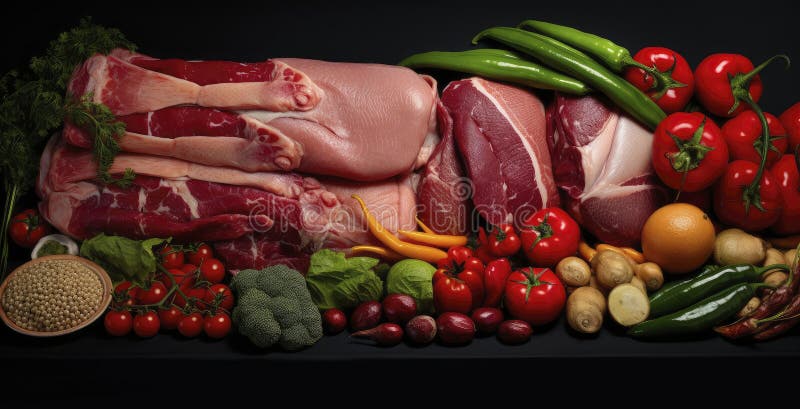 Gourmet S Delight: a Rustic Composition of Fresh Meats and Vegetables ...