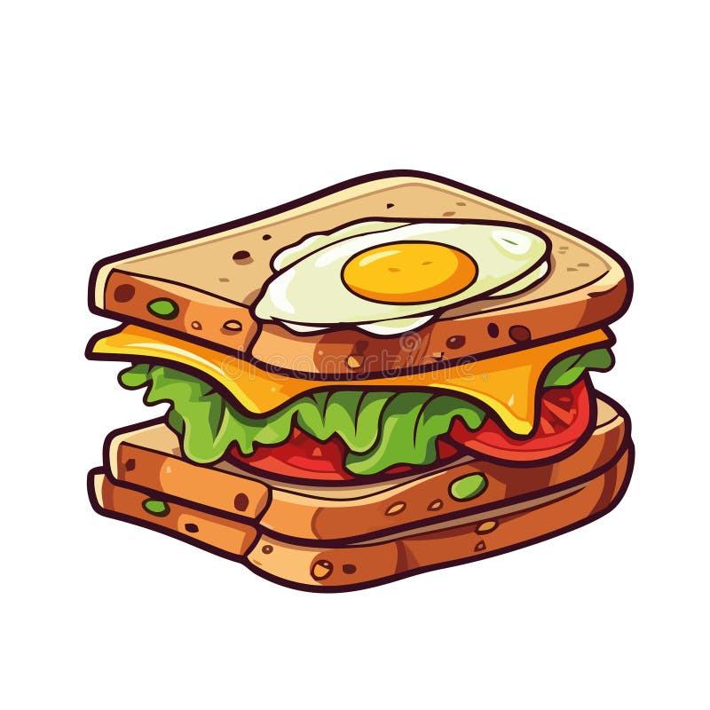 Gourmet Sandwich Meal on Fresh Plate Vector Stock Vector - Illustration ...