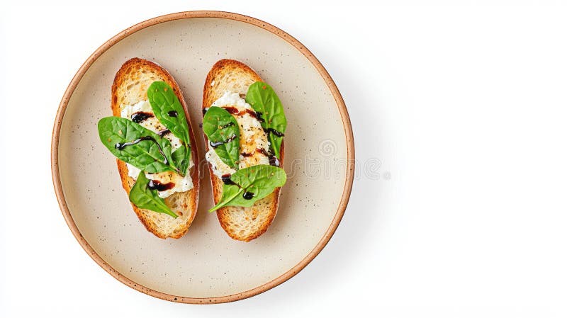 Gourmet Spinach and Goat Cheese Crostini on Artisan Bread for Appetizer ...