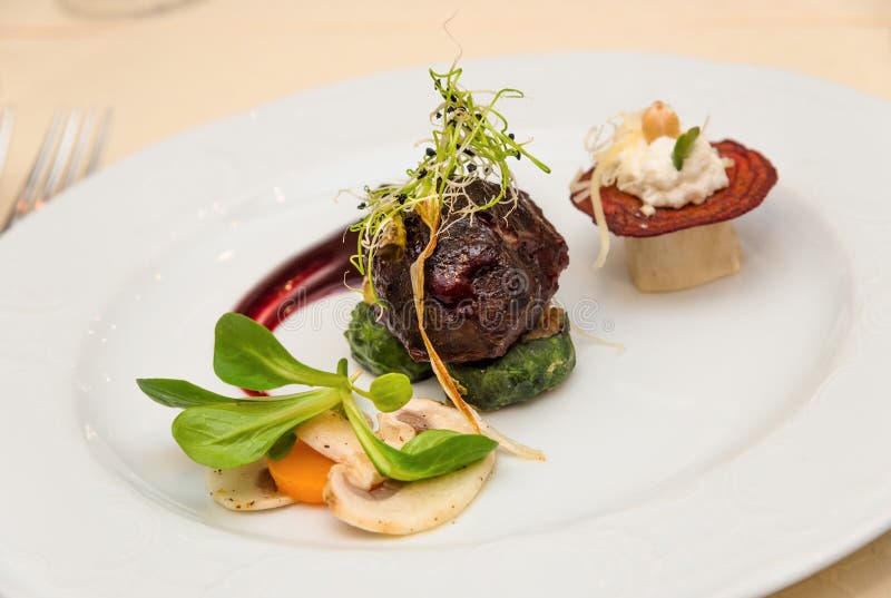 Gourmet Starter Dish 1 stock image. Image of presentation - 13980847