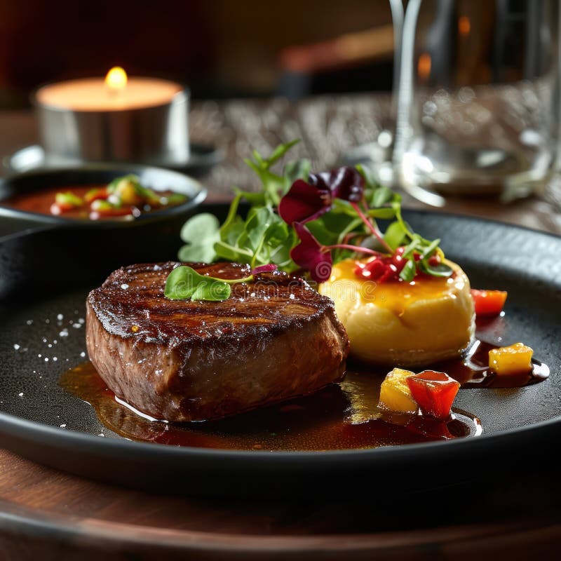 Gourmet Steak Dish Hyper-Realistic Culinary Experience with Fine Dining ...