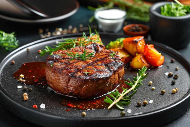 Gourmet Steak, High Quality Close Up of Gourmet Steak Dish Stock Image ...