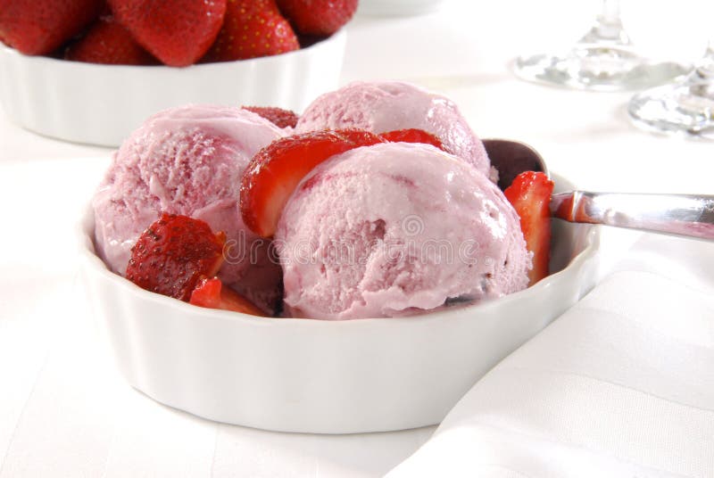 Gourmet Strawberry Ice Cream Stock Image - Image of food, gourmet: 20242087