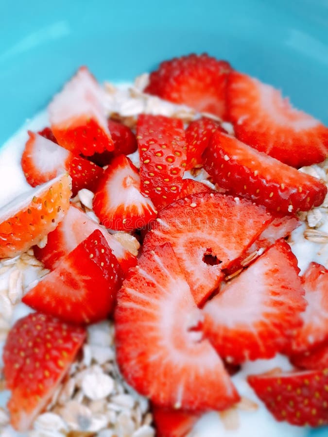 Gourmet strawberry yogurt stock image. Image of granola - 123267467
