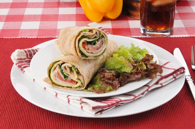 Gourmet Turkey and Smoked Gouda Cheese Wrap Stock Photo - Image of ...