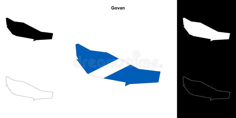 Govan outline map stock vector. Illustration of scotland - 379271762