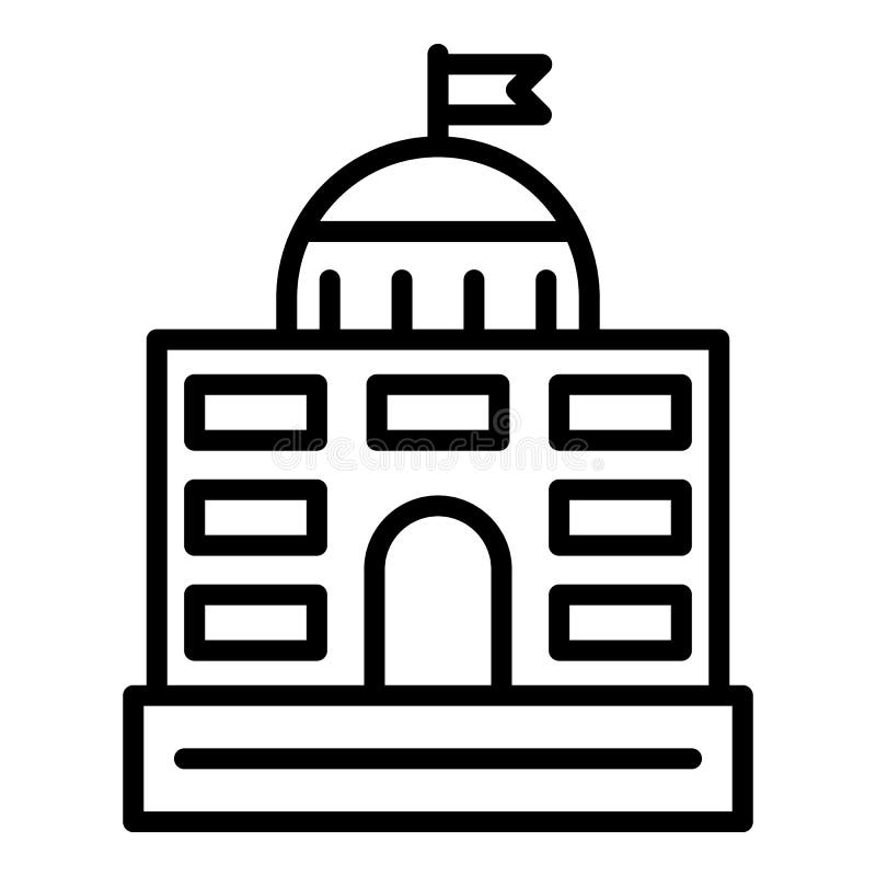 Governance Courthouse Icon, Outline Style Stock Vector - Illustration ...