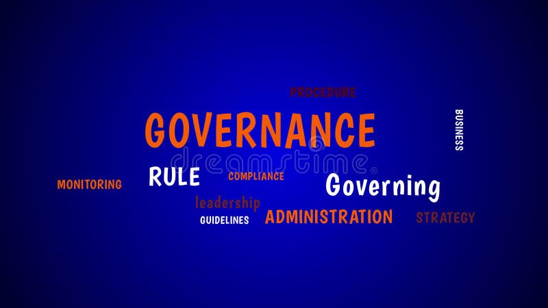 Governance Words Cloud Animation on Blue Background. Stock Footage ...
