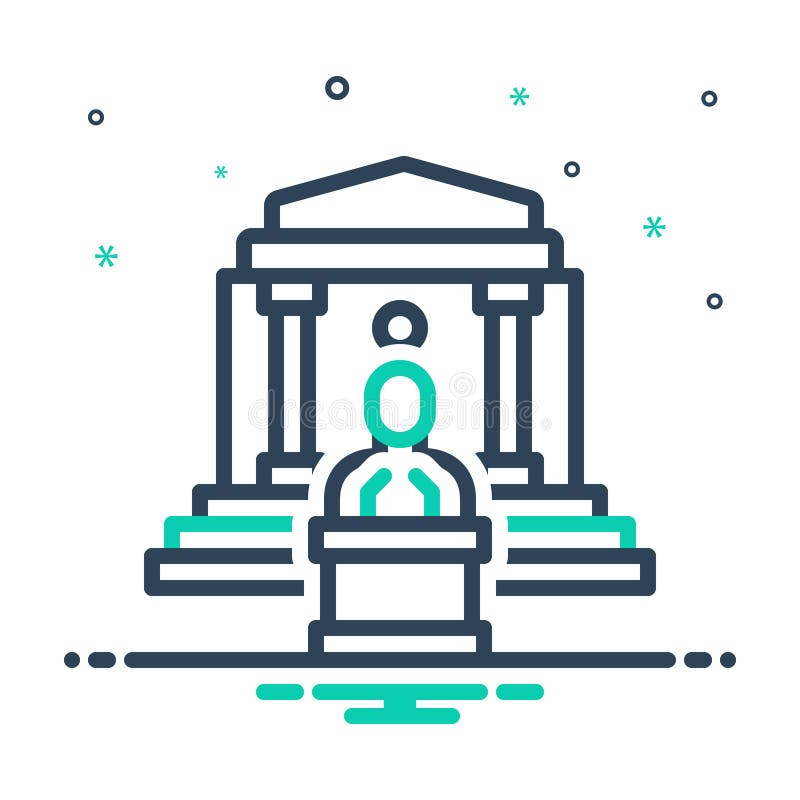 Mix Icon for Governing, Temple and Law Stock Vector - Illustration of ...