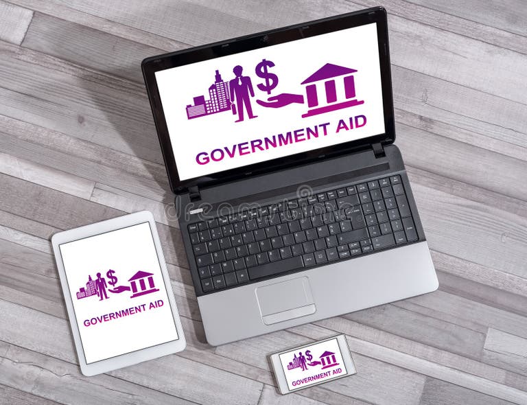 Government Aid Concept on Different Devices Stock Image - Image of ...
