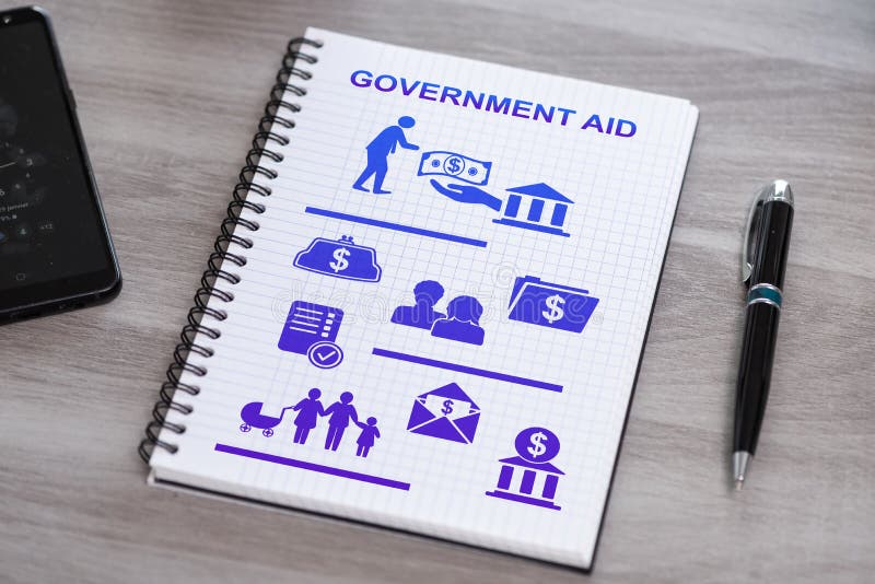 Government Aid Concept on a Notepad Stock Image - Image of economical ...