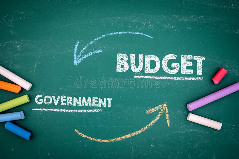 GOVERNMENT and BUDGET Concept. Text on a Green Chalkboard Background ...