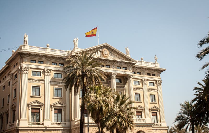 Spanish Government Building Stock Photo - Image of facade, columns ...
