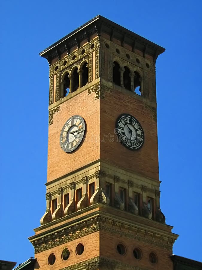 Government Building Clock Tower Stock Photo - Image of concrete ...