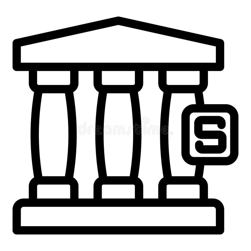 Government Building Facade with Columns and Dollar Sign Icon Stock ...