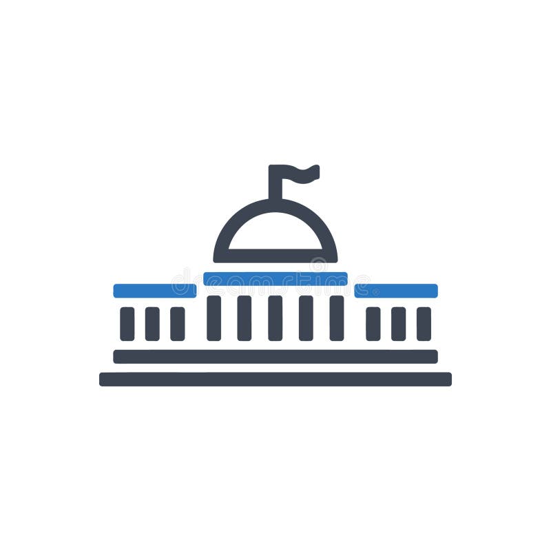 Government Building with Columns Icon Stock Vector - Illustration of ...