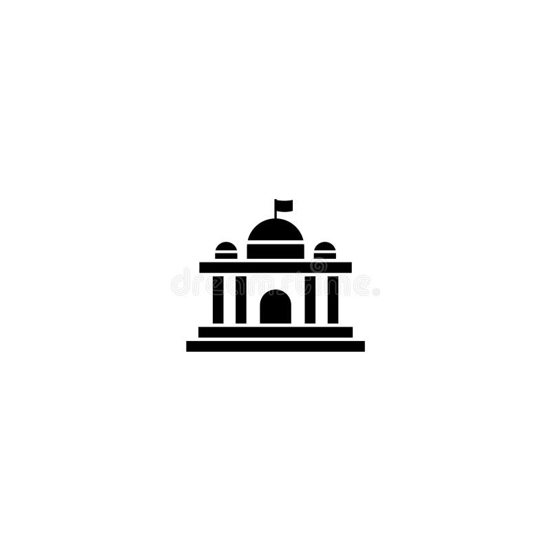 Government Building Icon for Logo Isolated on White Background Stock ...