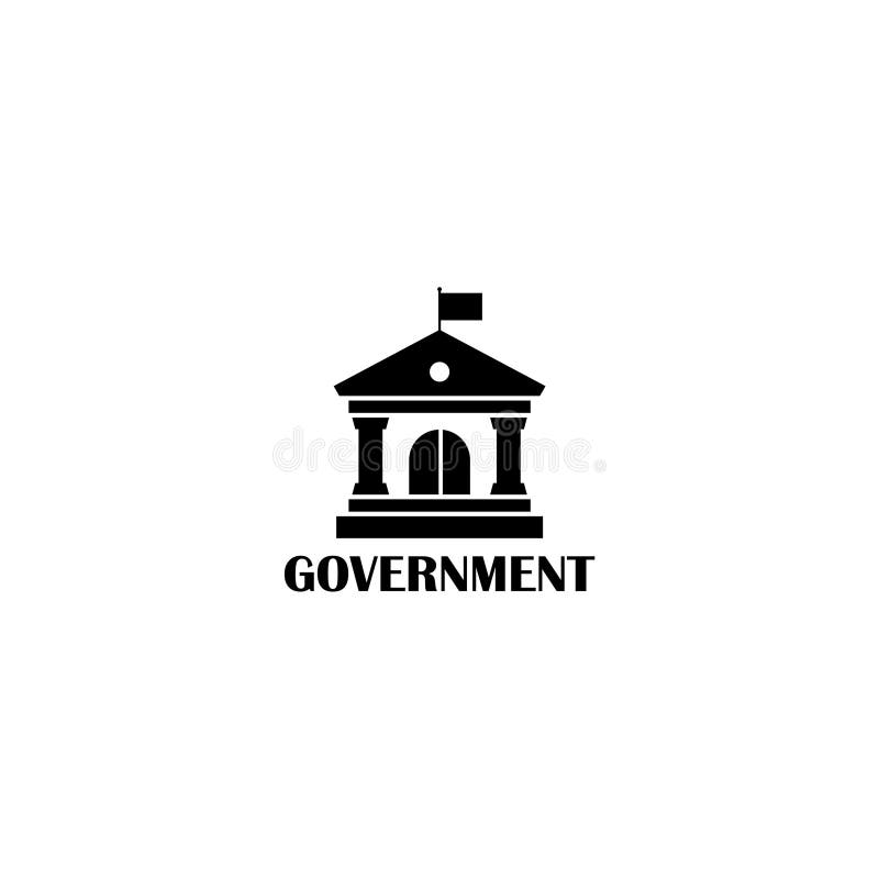 Government Building Icon for Logo Isolated on White Background Stock ...