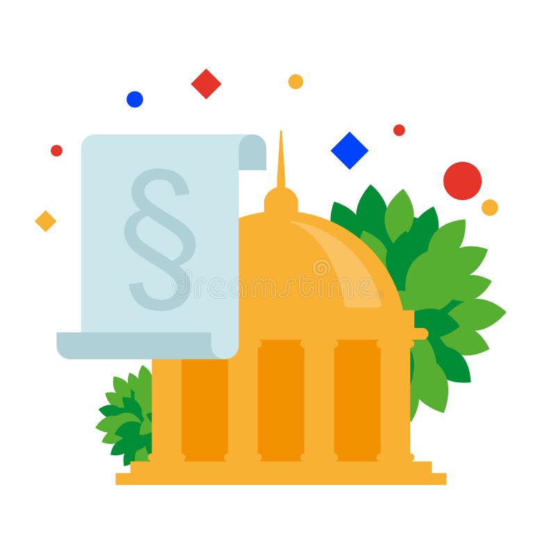 Government Building, Paragraph of the Law. Stock Vector - Illustration ...