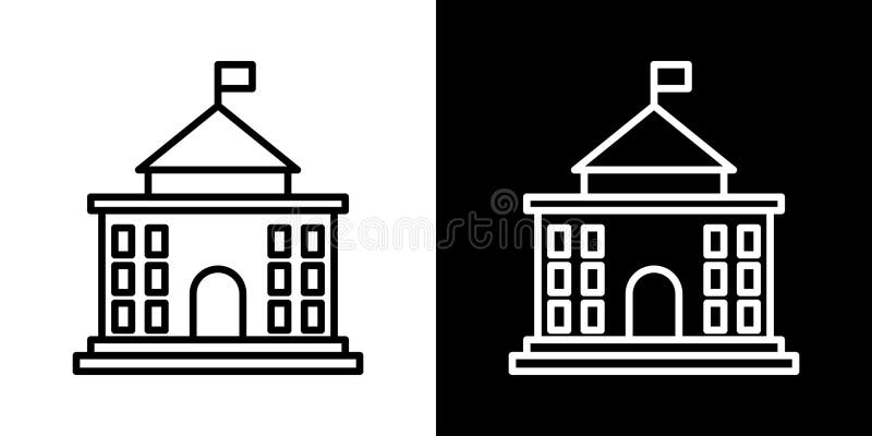 Government Building Thin Line Vector Icon Set Stock Vector ...