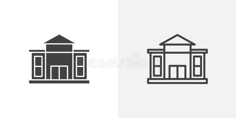 Government Building Thin Line Vector Icon Set Stock Vector ...