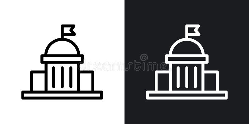 Government Building Thin Line Vector Icon Set Stock Vector ...