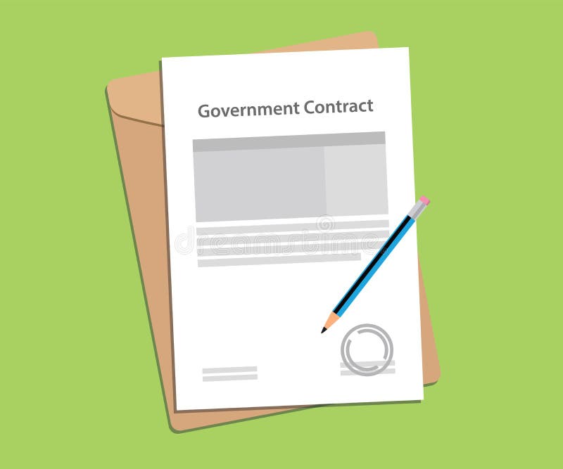 Government Contract Letter Concept with Stamp, Folder Document and a ...