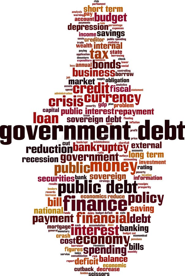 Government debt word cloud stock vector. Illustration of bills - 285095296