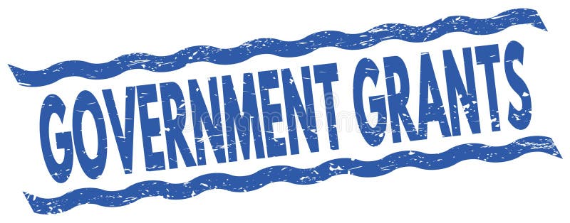 GOVERNMENT GRANTS Text on Blue Lines Stamp Sign Stock Illustration ...