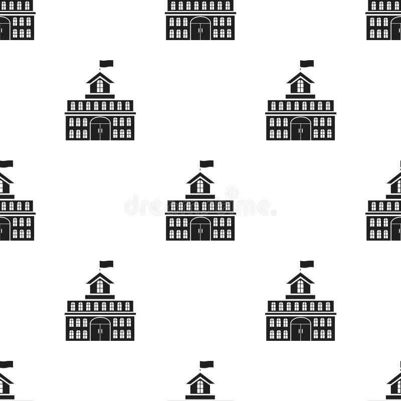 Government Icon in Black Style Isolated on White Background. Building ...