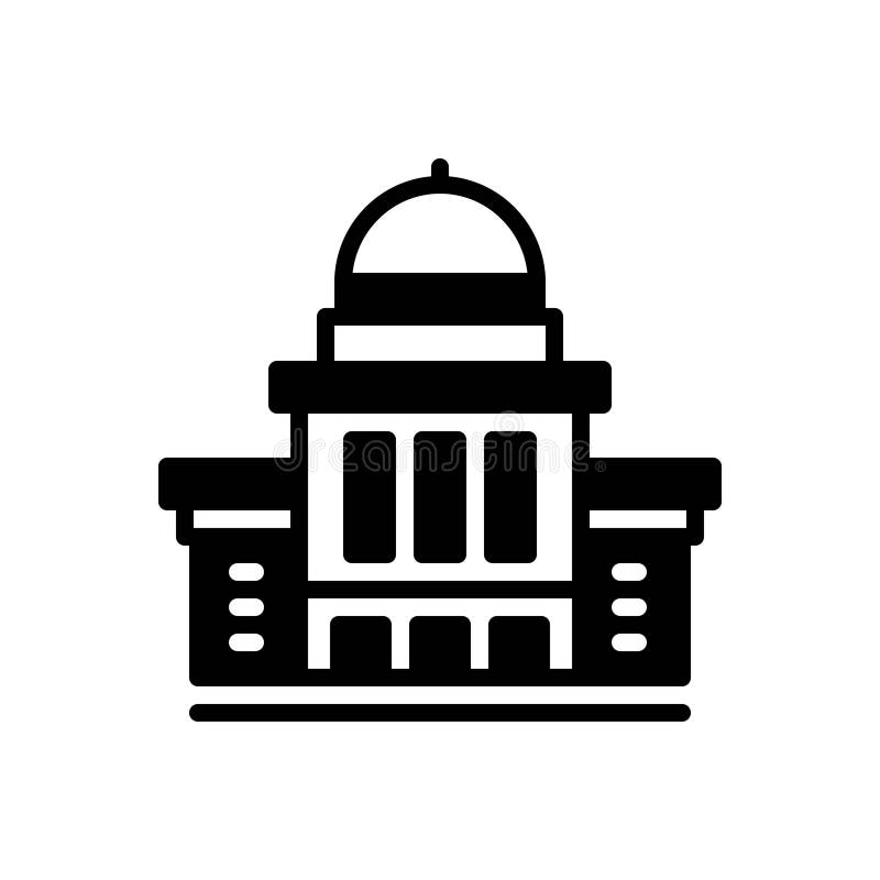 Black Solid Icon for Government, Democratic and Campus Stock Vector ...
