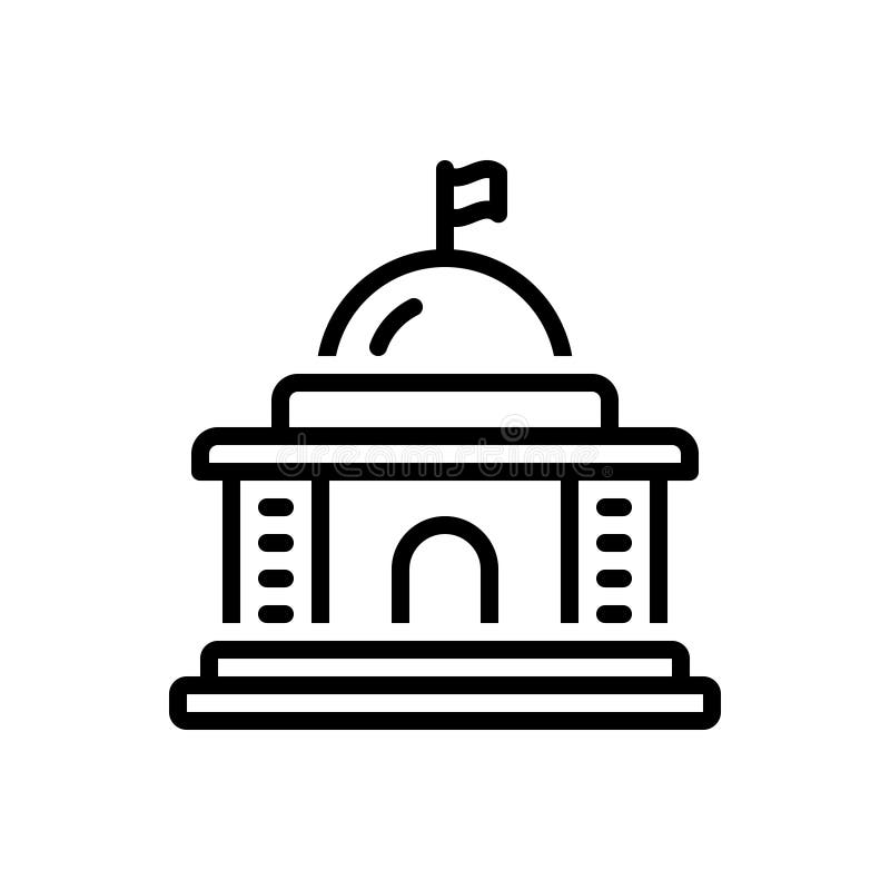 Black Line Icon for Government, State and Polity Stock Vector ...