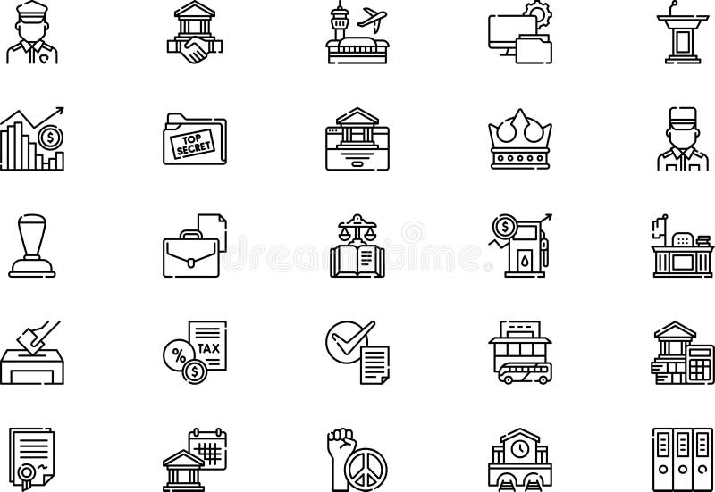 Government Icons Collection is a Vector Illustration with Editable ...