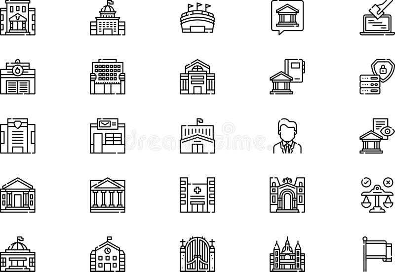 Government Icons Collection is a Vector Illustration with Editable ...