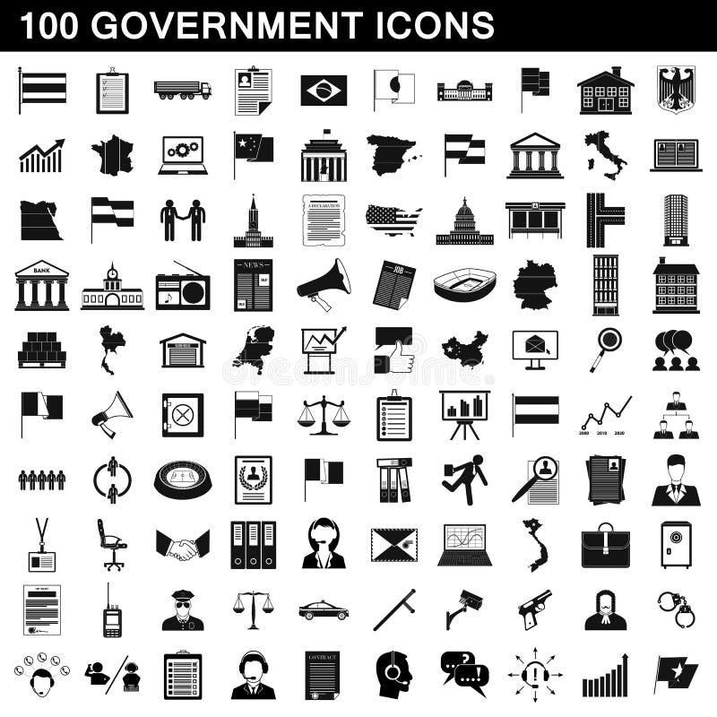 Public Administration Icons Stock Vector - Illustration of department ...