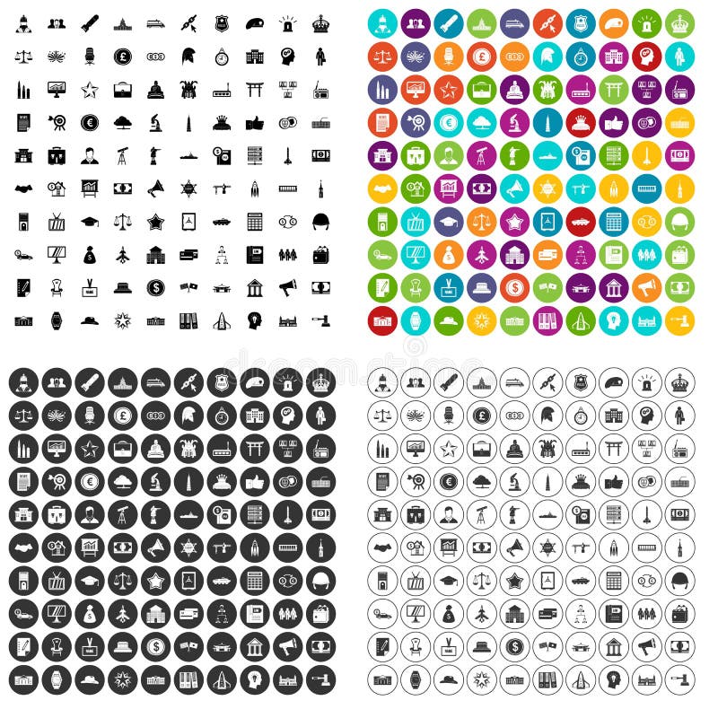 100 Government Icons Hexagon Purple Stock Vector - Illustration of ...